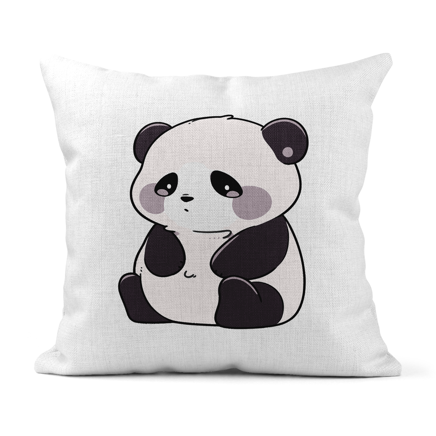 Sad Panda Kawaii Cute Linen Cushion Covers - The Whispering Raven